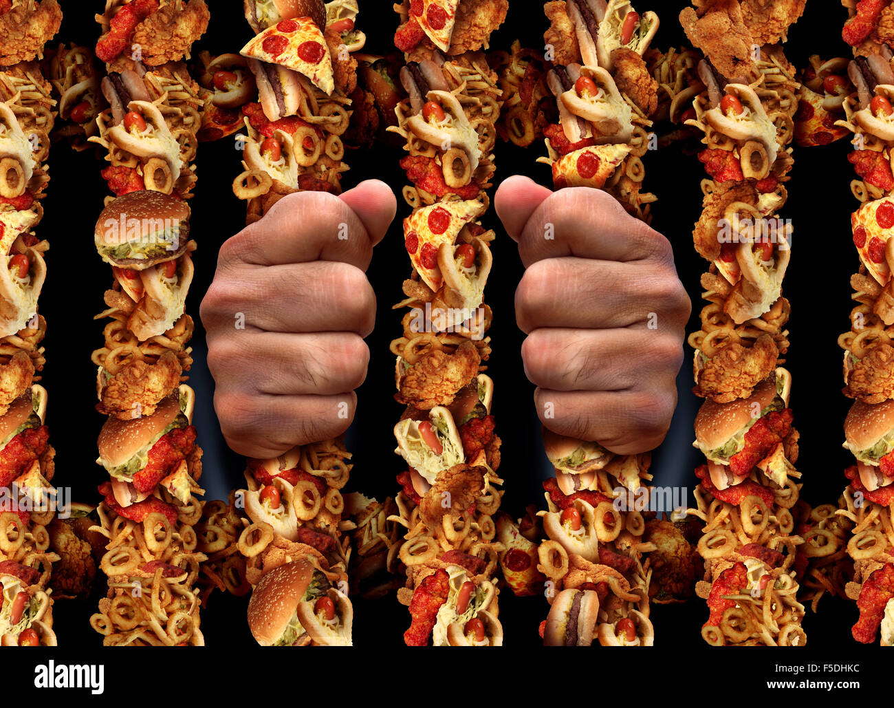 La malbouffe toxicomanie et mode de vie malsain de manger concept avec ...