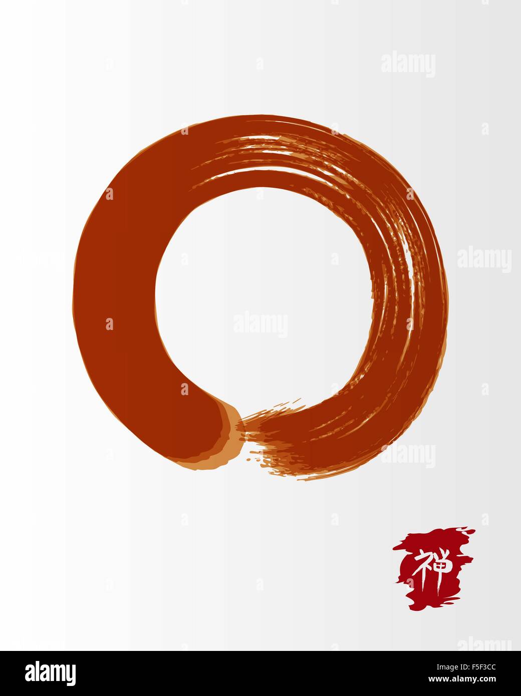 Cercle Zen Enso dans l'illustration à la main traditionnel style coup ...