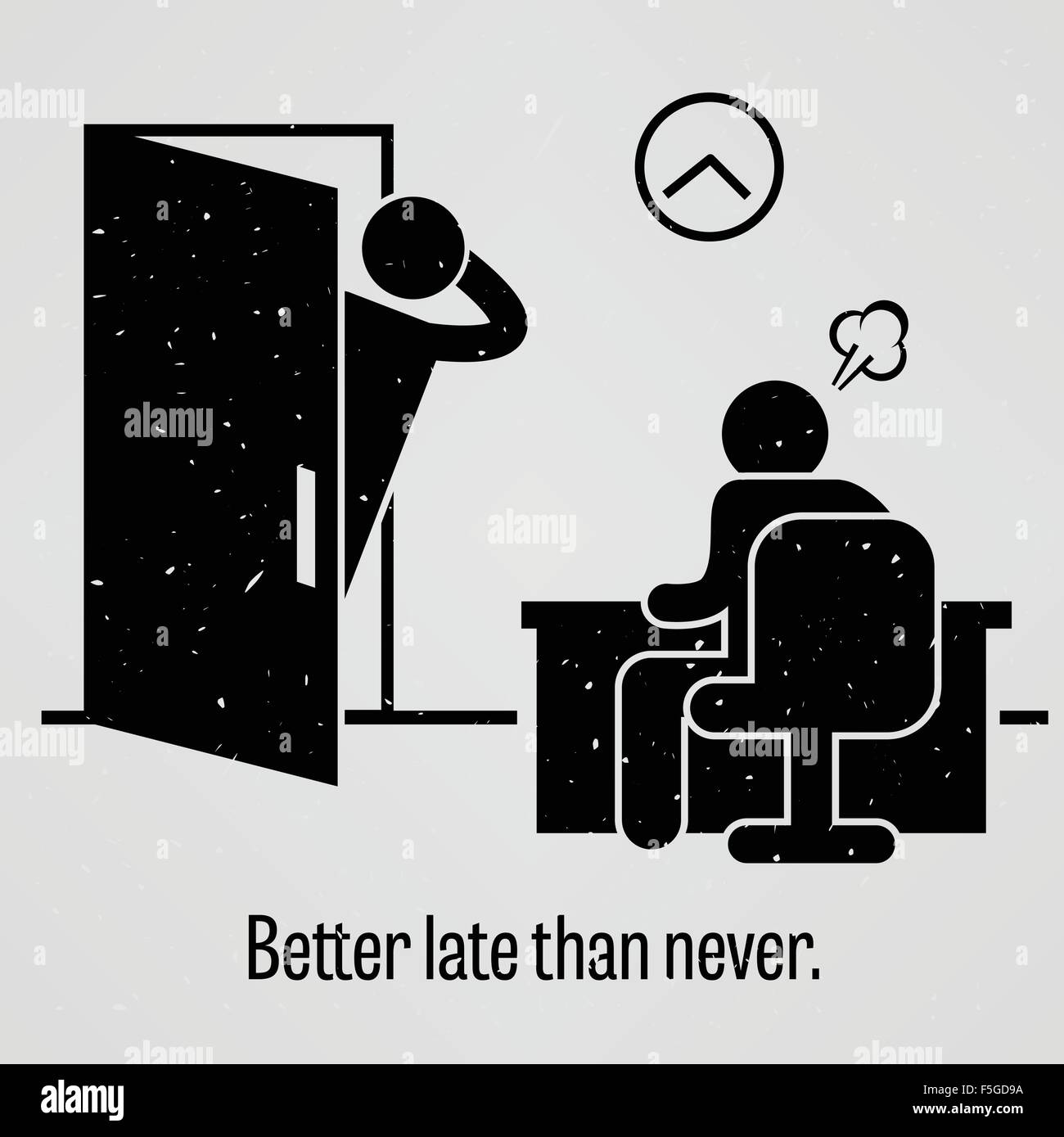 Mieux vaut tard que jamais Banque d'images vectorielles - Alamy