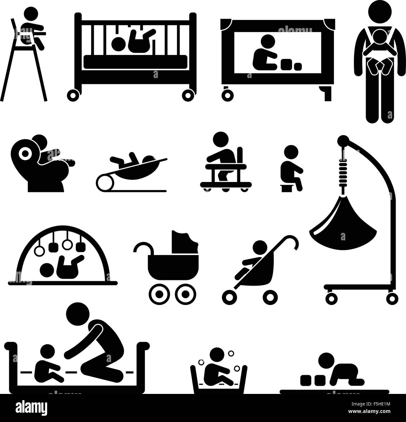 Bébé Enfant bébé nouveau-né Kid Stick figure l'icône pictogramme d ...