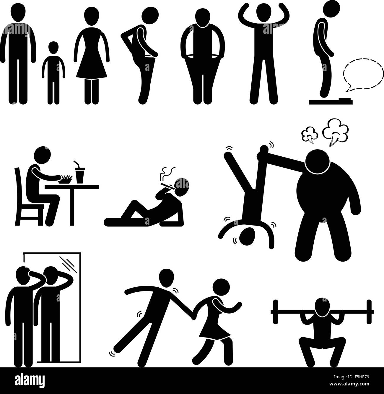 Homme fort et homme faible Banque d'images noir et blanc - Alamy