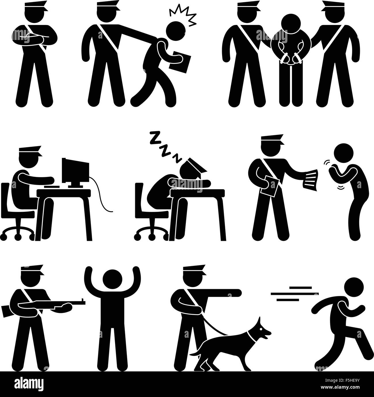 Agent De Sécurité Agent De Police Voleur Pictogramme Signe Symbole