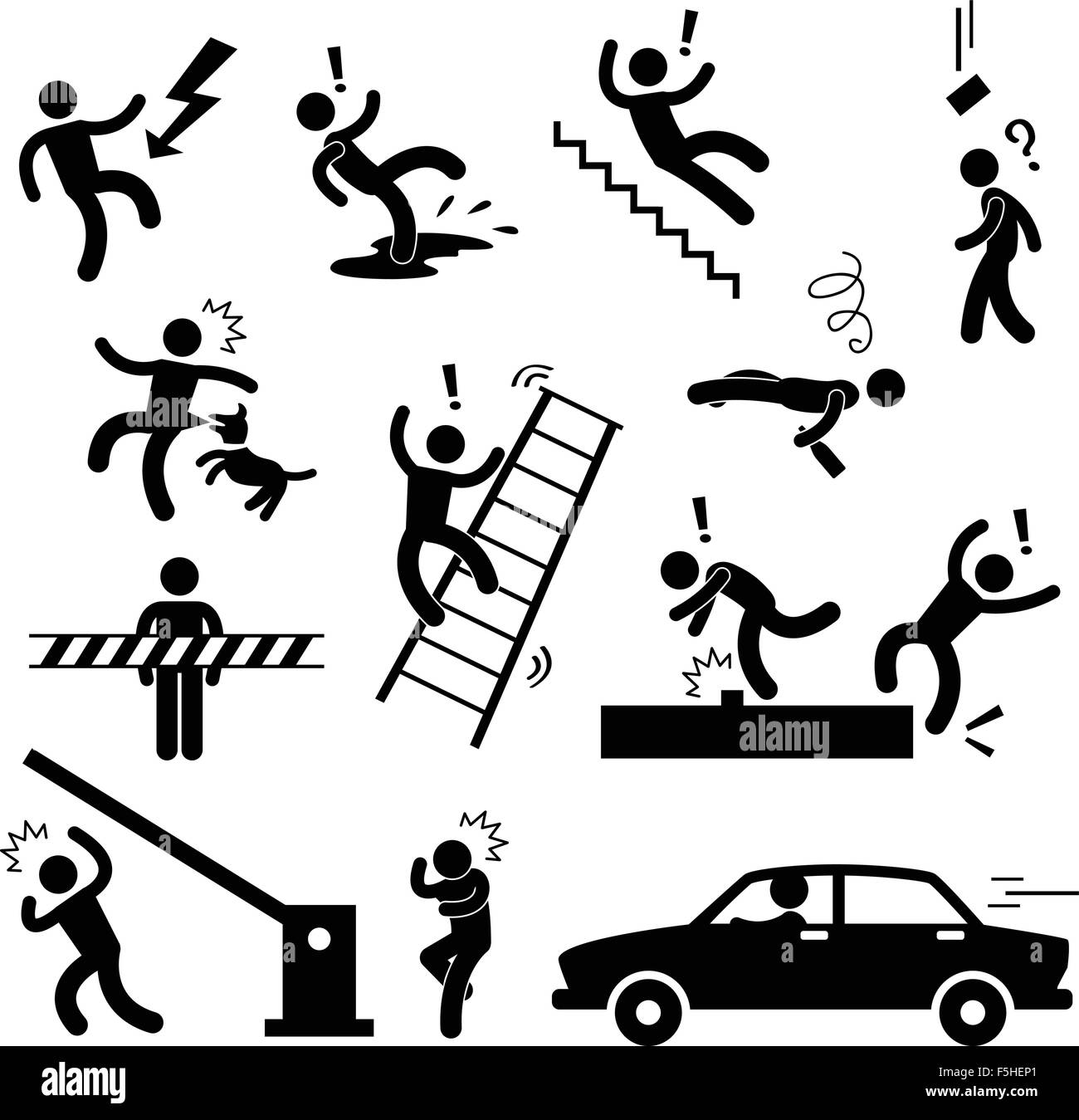 Sécurité Attention Danger de choc électrique chute glissante Accident ...