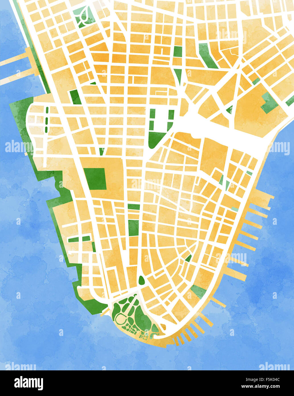 Map of manhattan island Banque de photographies et d’images à haute ...