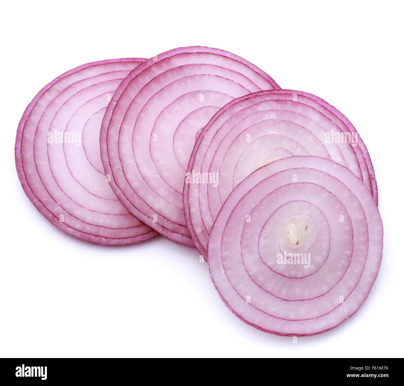 Oignon rouge tranché isolé sur fond blanc dentelle Photo Stock - Alamy
