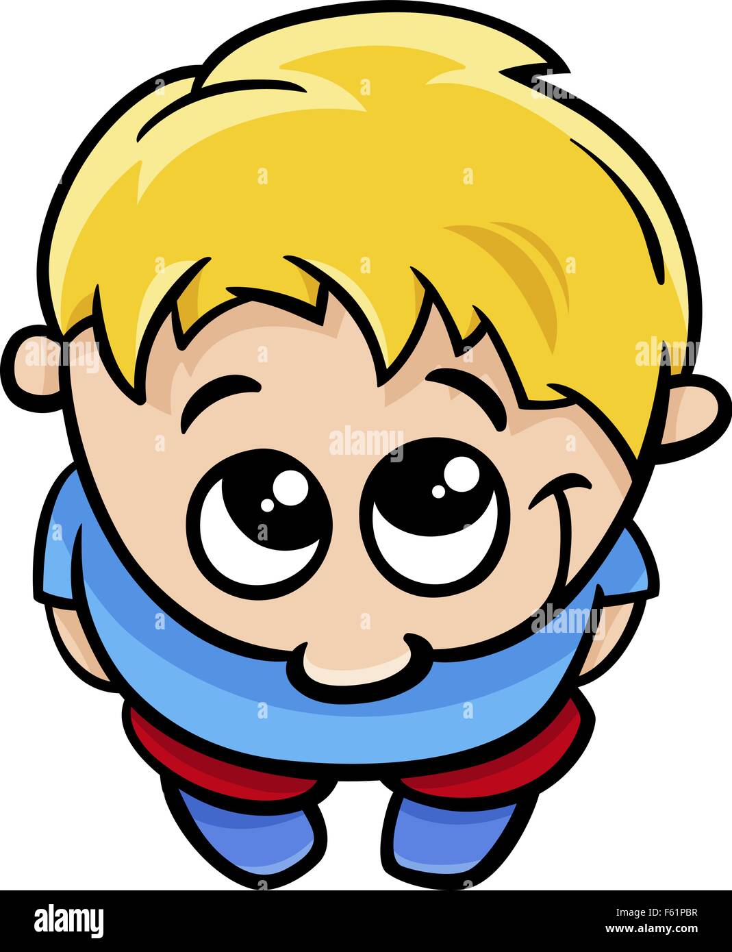 Cartoon Illustration de l'adorable petit garçon timide Image ...