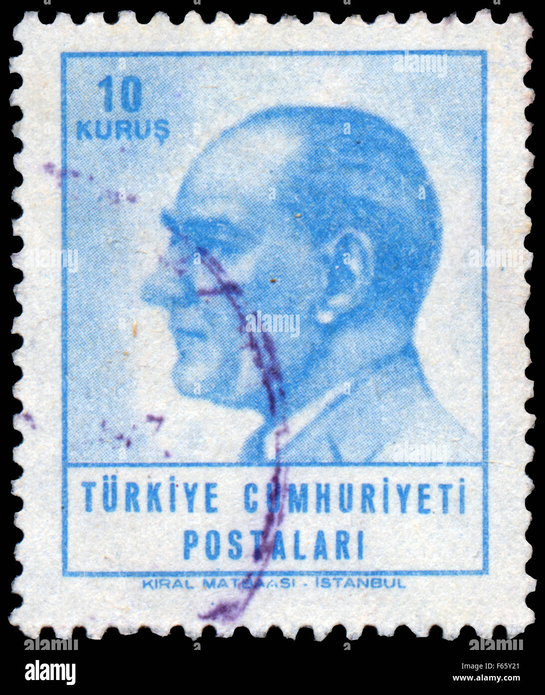 Turquie - circa 1964 : timbres en Turquie montre portrait de Mustafa ...
