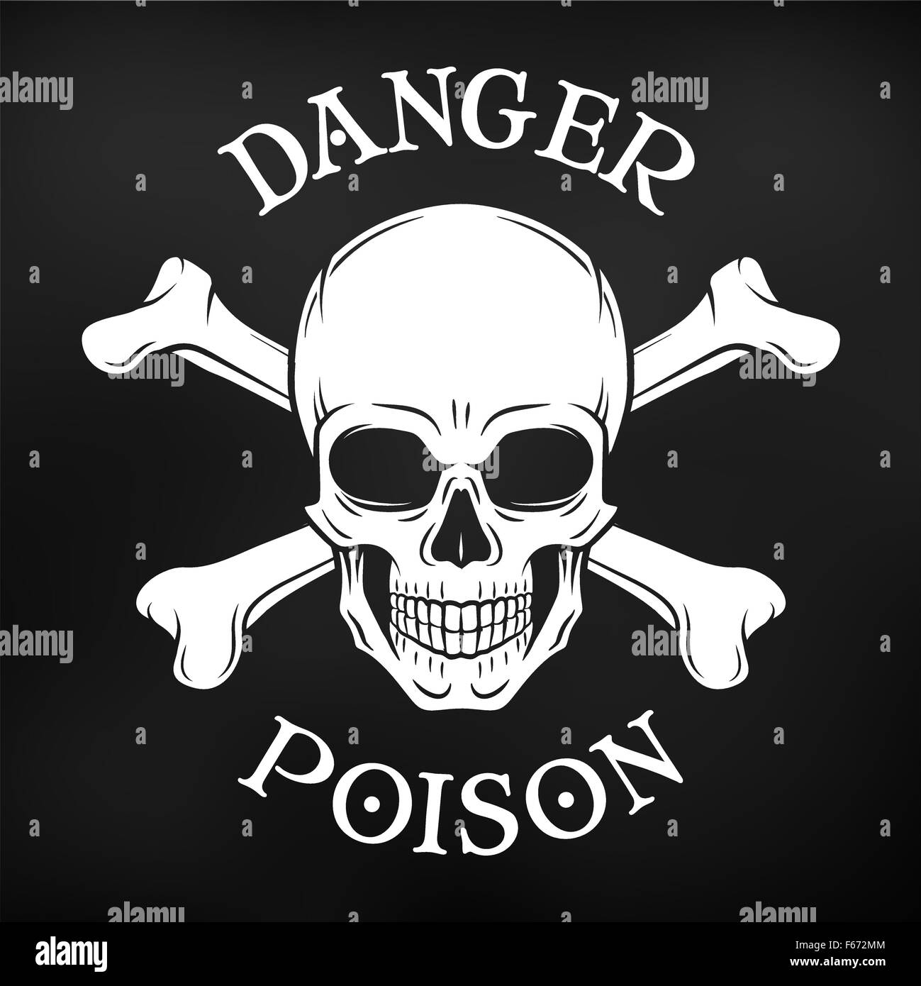 Danger vecteur crâne sur fond noir. Jolly Roger avec logo mort modèle ...