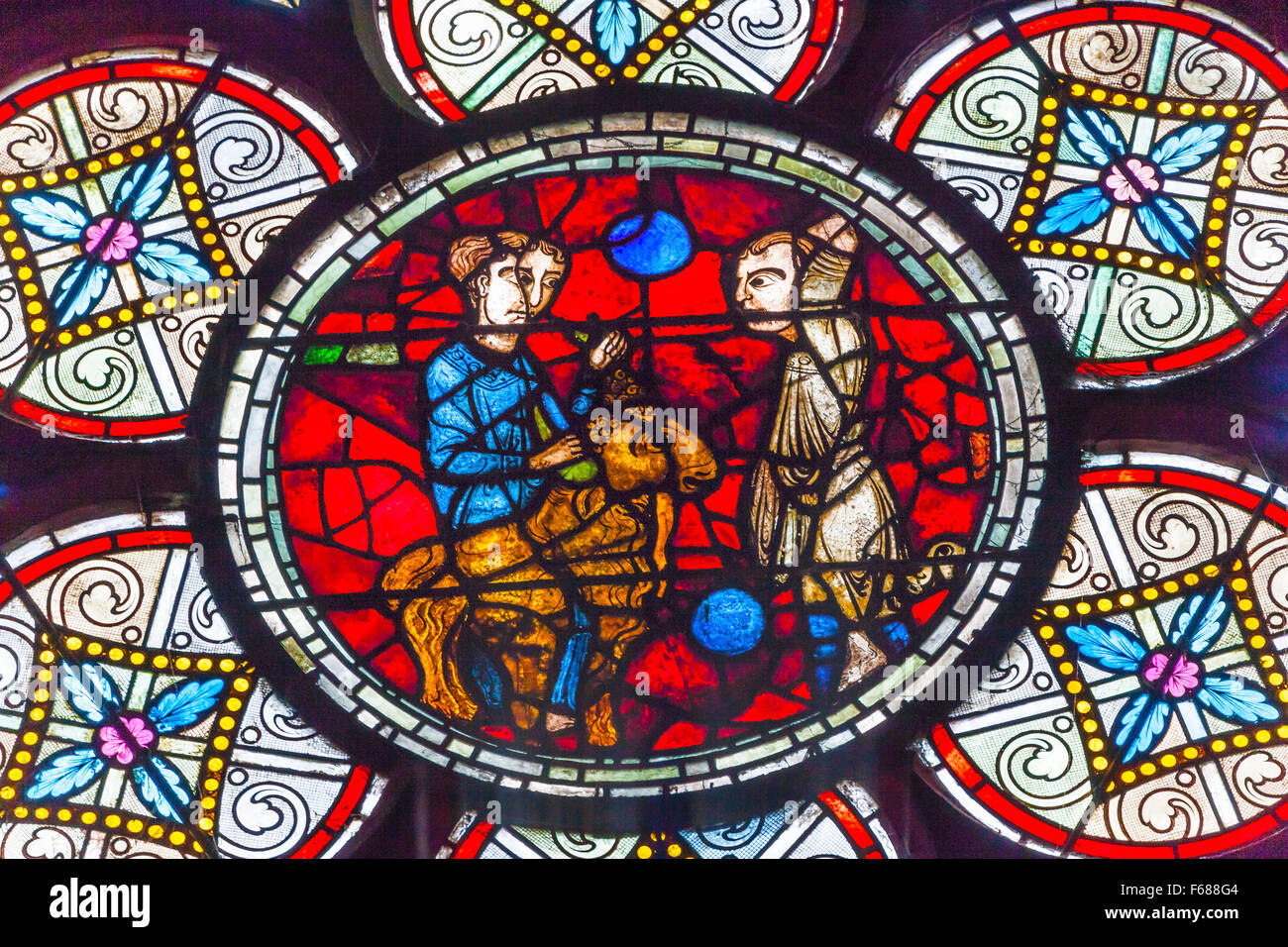 La brebis perdue parabole, Jésus Christ Vitrail Notre Dame Paris France ...