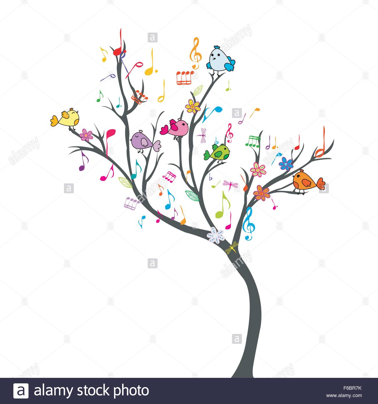 Vector Illustration Tree Musical Notes Photos & Vector Illustration ...
