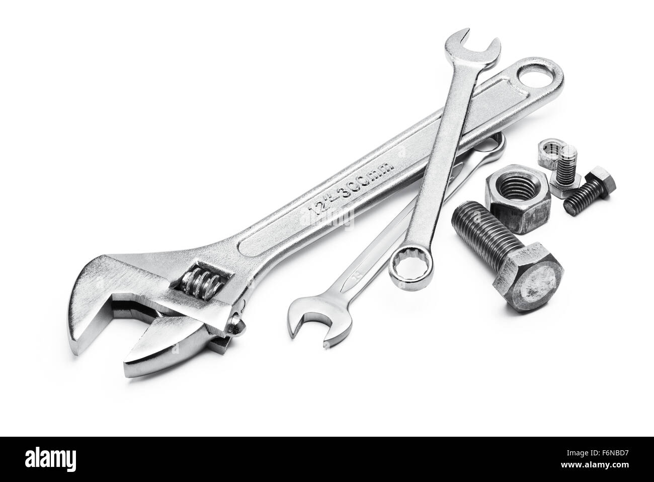 Différents types de clés avec des boulons et écrous Photo Stock - Alamy