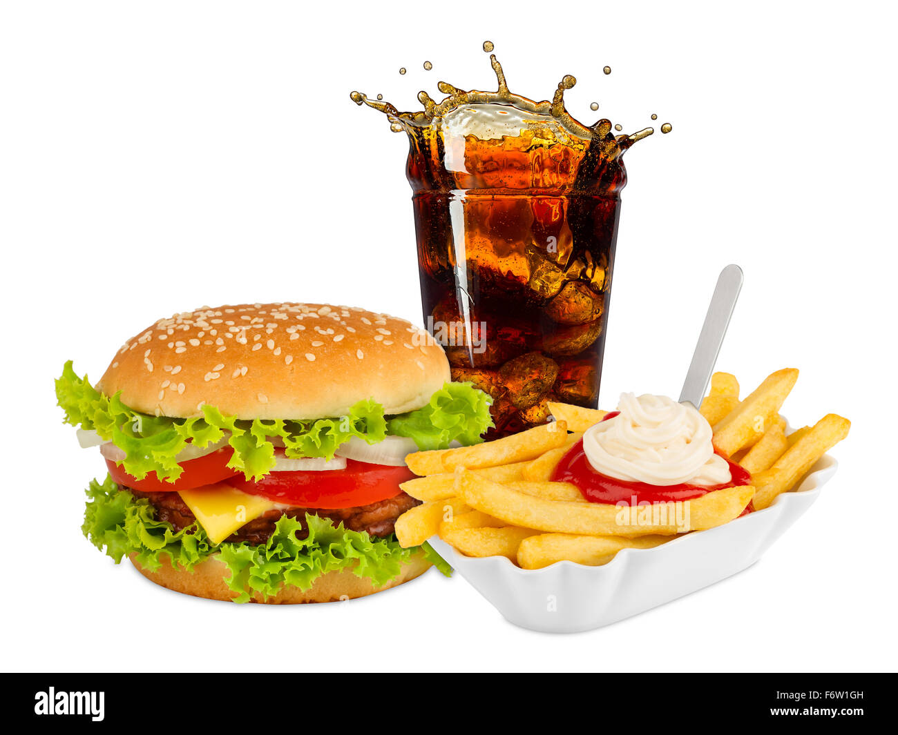 Fast-food sur fond blanc Photo Stock - Alamy