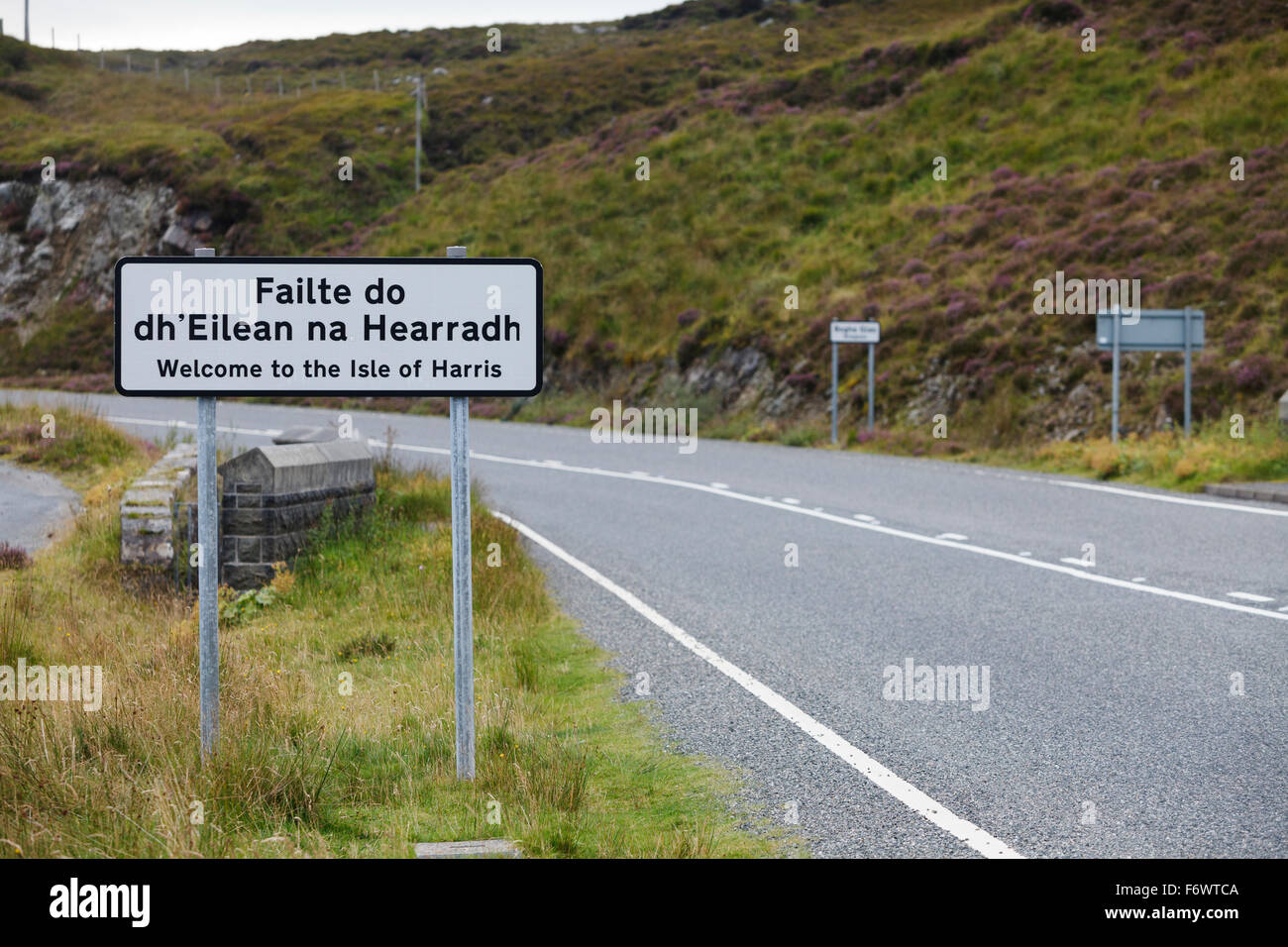 Signe de la frontière, à l'île de Lewis et Harris. Hébrides extérieures ...
