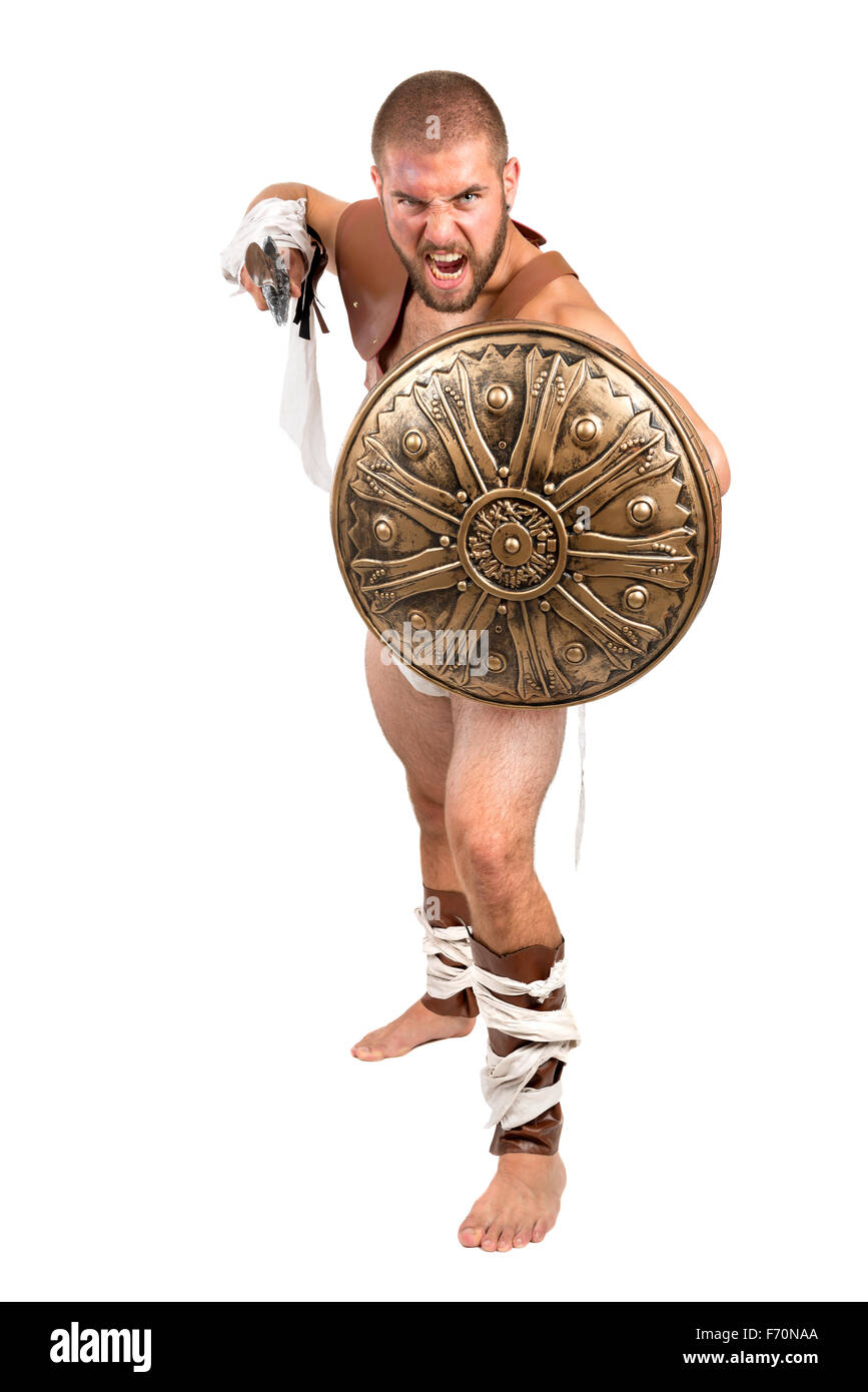 Soldat romain armure musclé Banque d'images détourées - Alamy