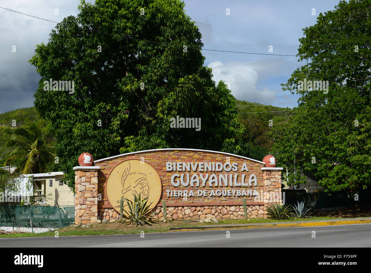 Entrée de la ville de Guayanilla, Puerto Rico. USA territoire. L'île ...