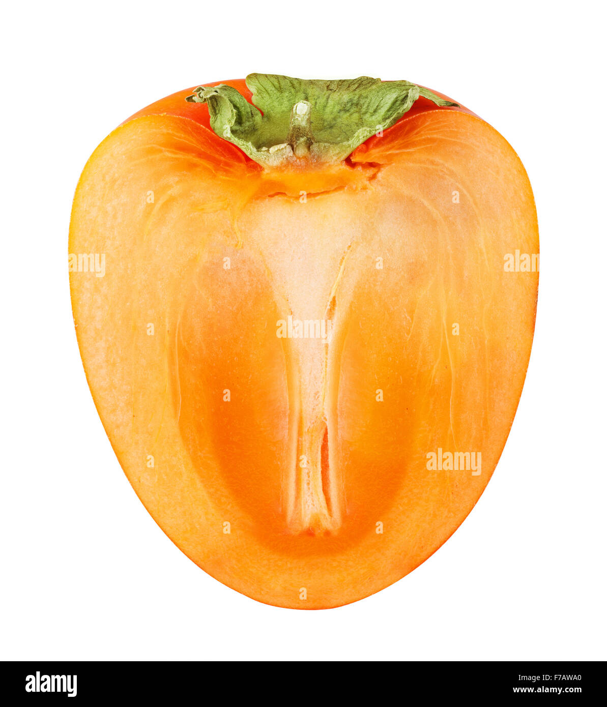 Kaki mûr avec cut isolé sur fond blanc. Clipping Path Photo Stock - Alamy