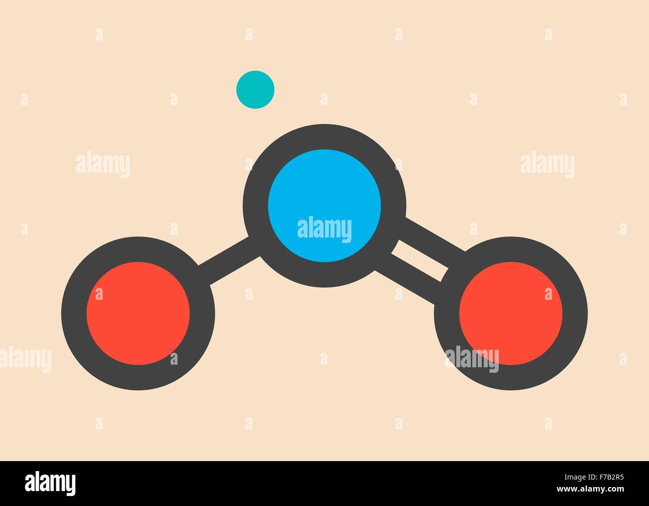 Le dioxyde d'azote (NO2) la pollution de molécule. Composé de radicaux ...
