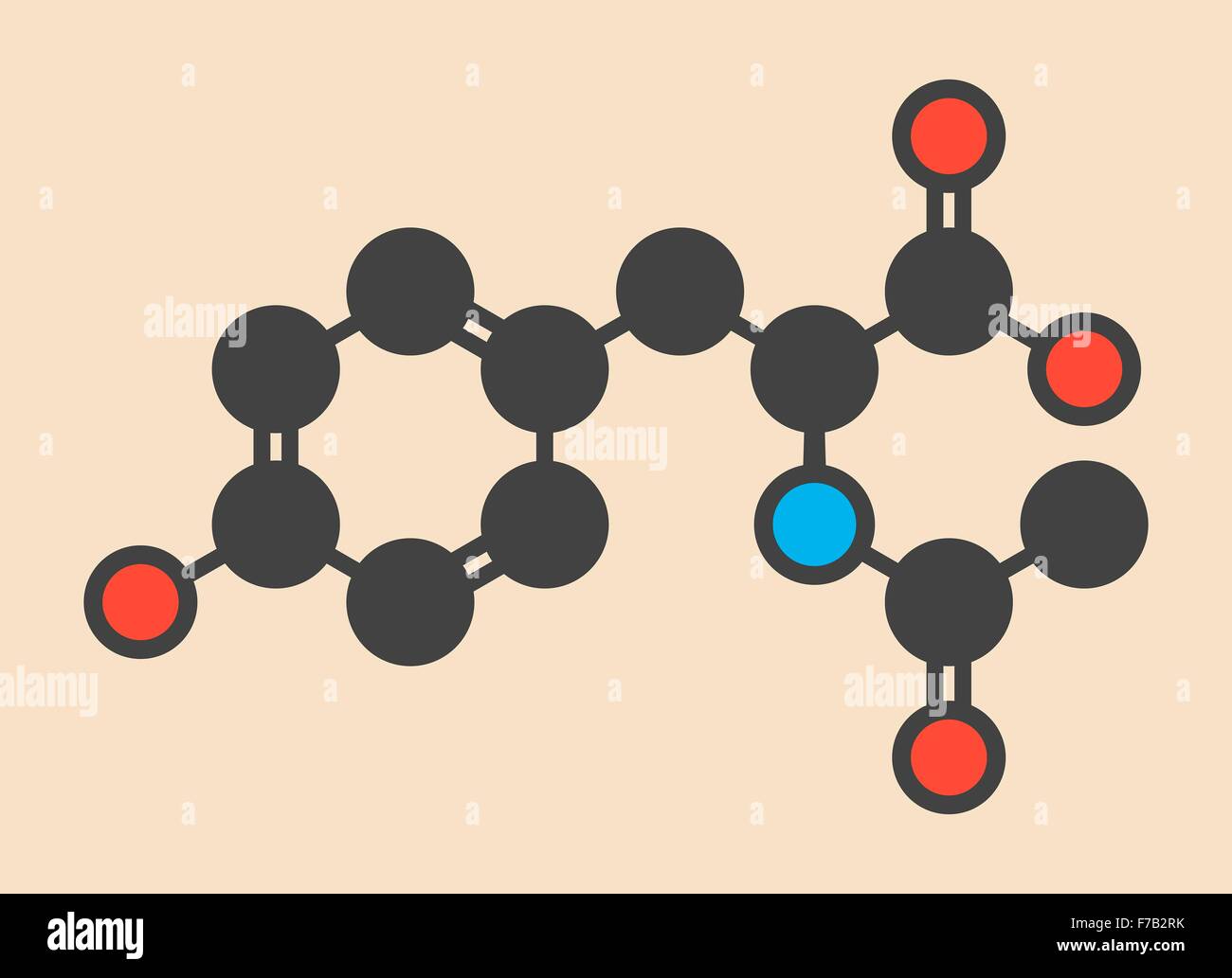 Le N-acétyl-tyrosine (NALT) molécule. Forme acétylée de l'acide aminé ...