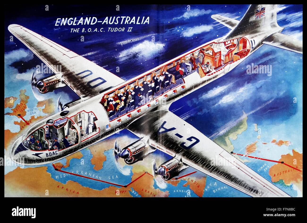 Coupe-couleur diagramme d'un avion commercial britannique des années 40 ...