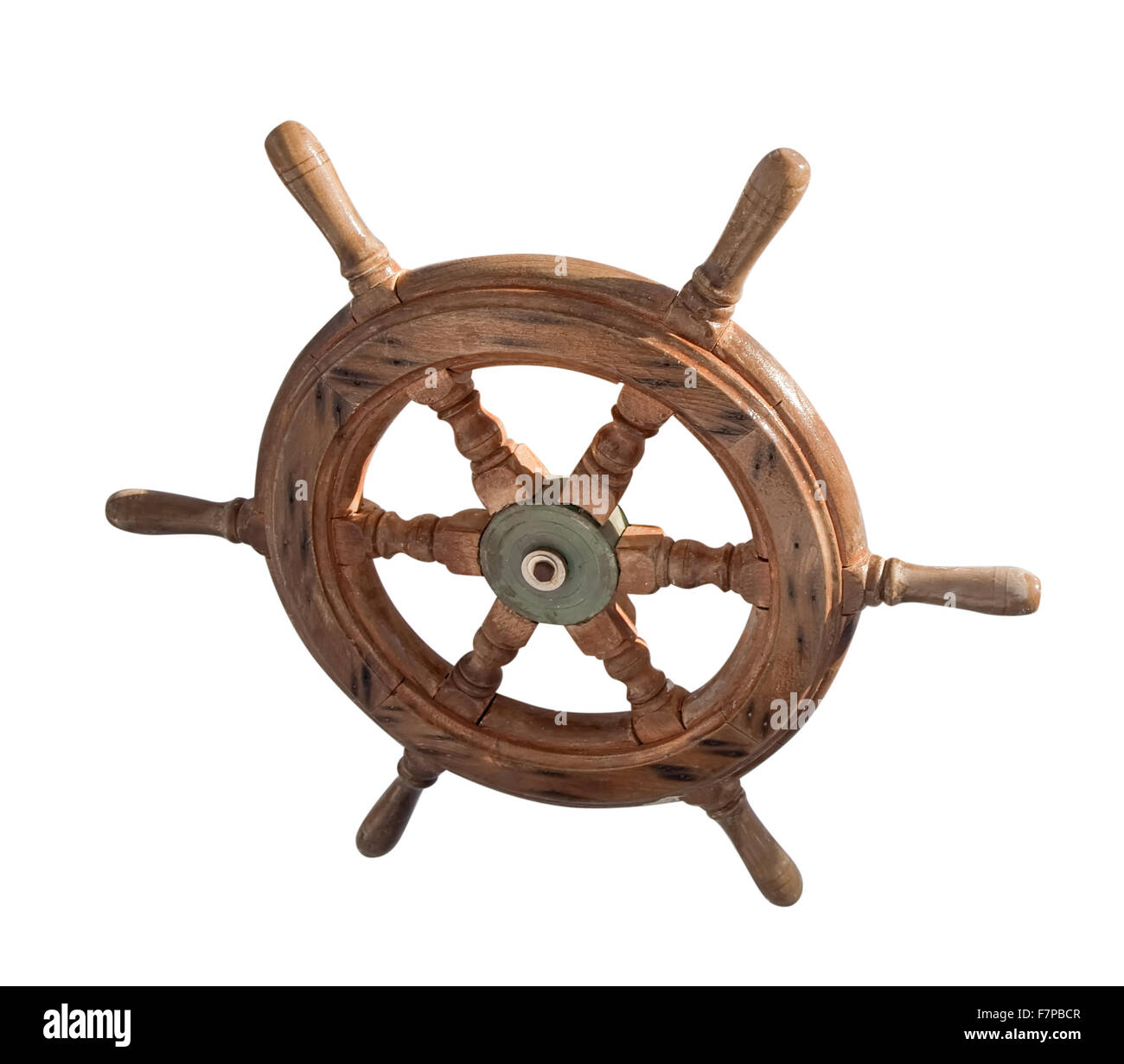 Roue de bateau en bois Banque d'images détourées - Alamy