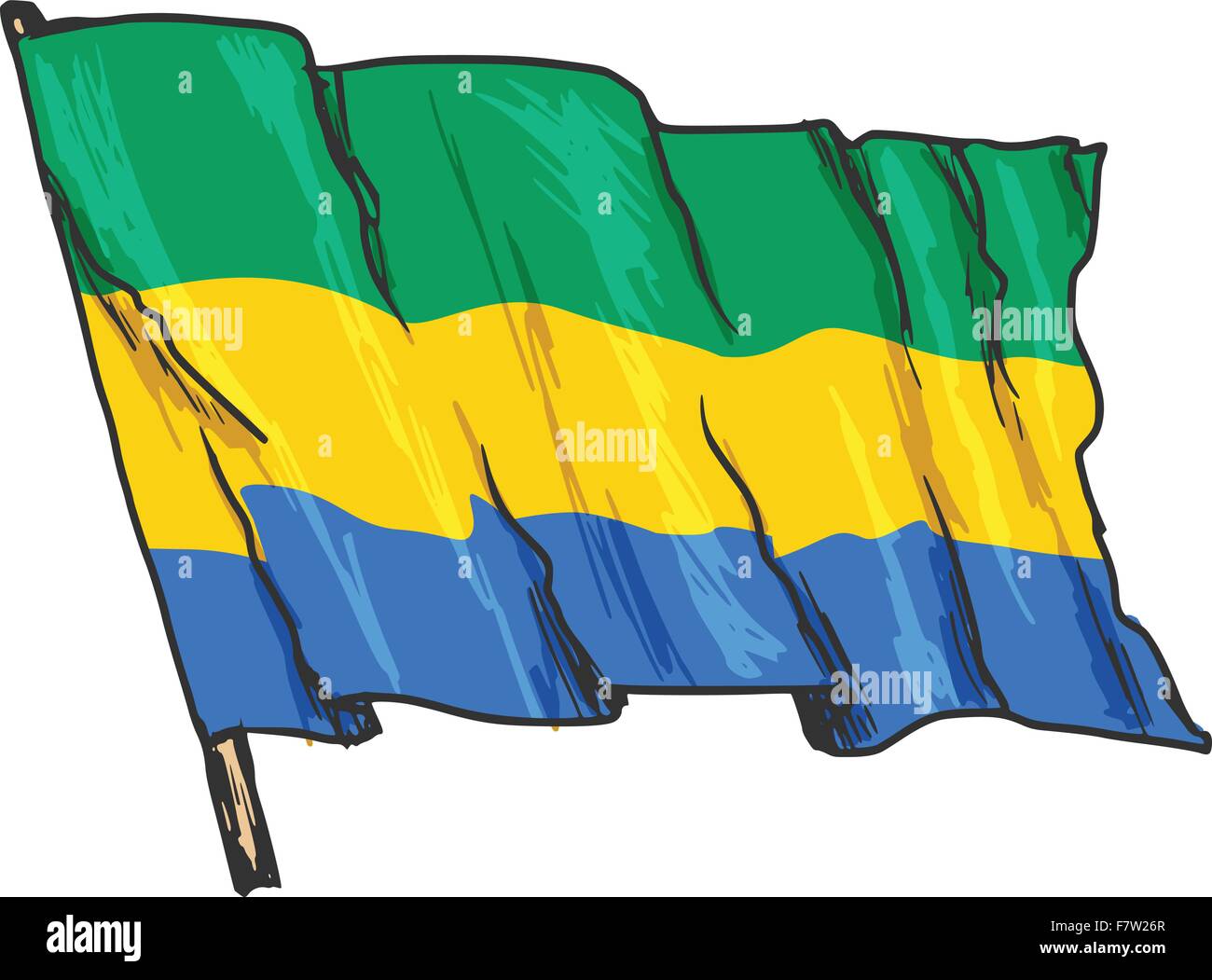 drapeau du Gabon Image Vectorielle Stock - Alamy