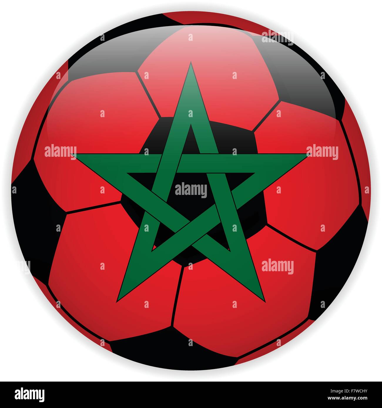 Maroc drapeau avec ballon de soccer Background Image Vectorielle Stock ...