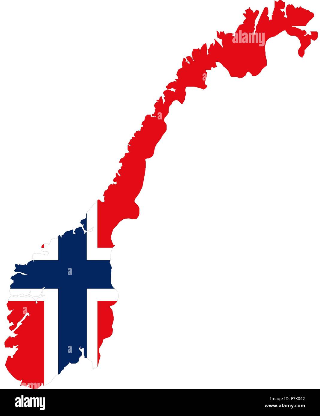Carte de la Norvège avec les couleurs du drapeau Photo Stock - Alamy