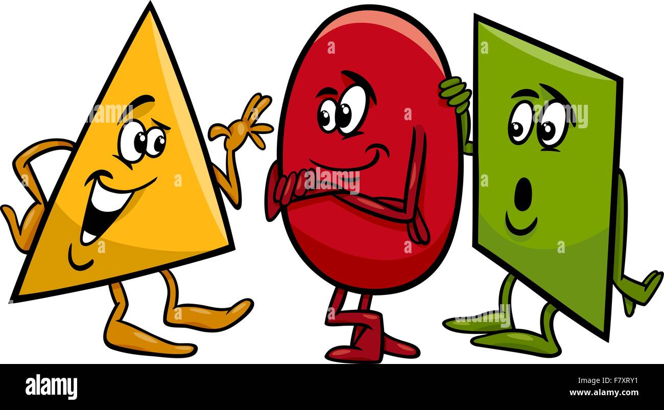 Cartoon illustration square basic geometric Banque d'images ...