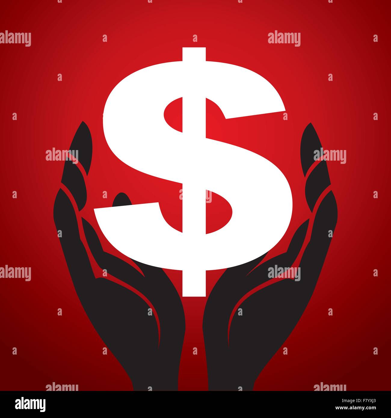 Dollar en main Banque d'images vectorielles - Alamy