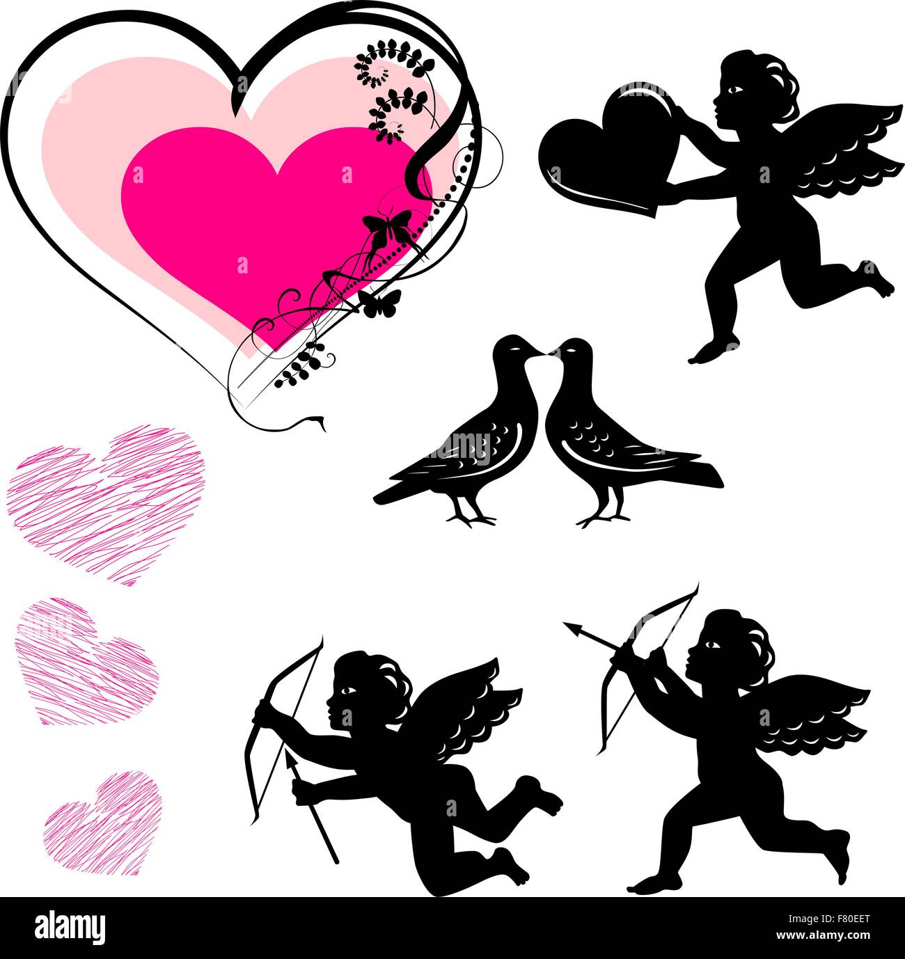 Les symboles de la Saint-Valentin - vector set Image Vectorielle Stock ...