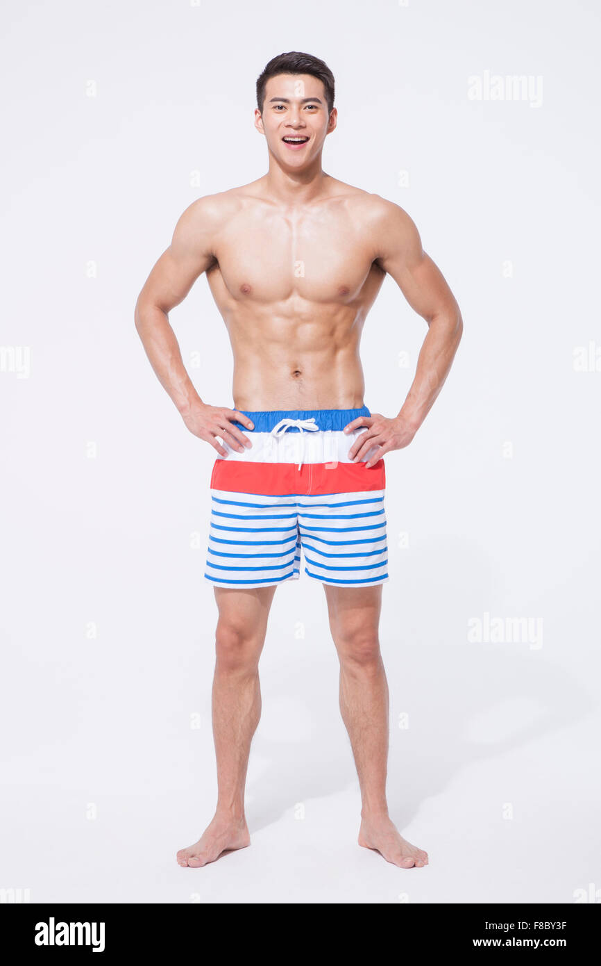 Muscle man standing straight Banque de photographies et d’images à ...