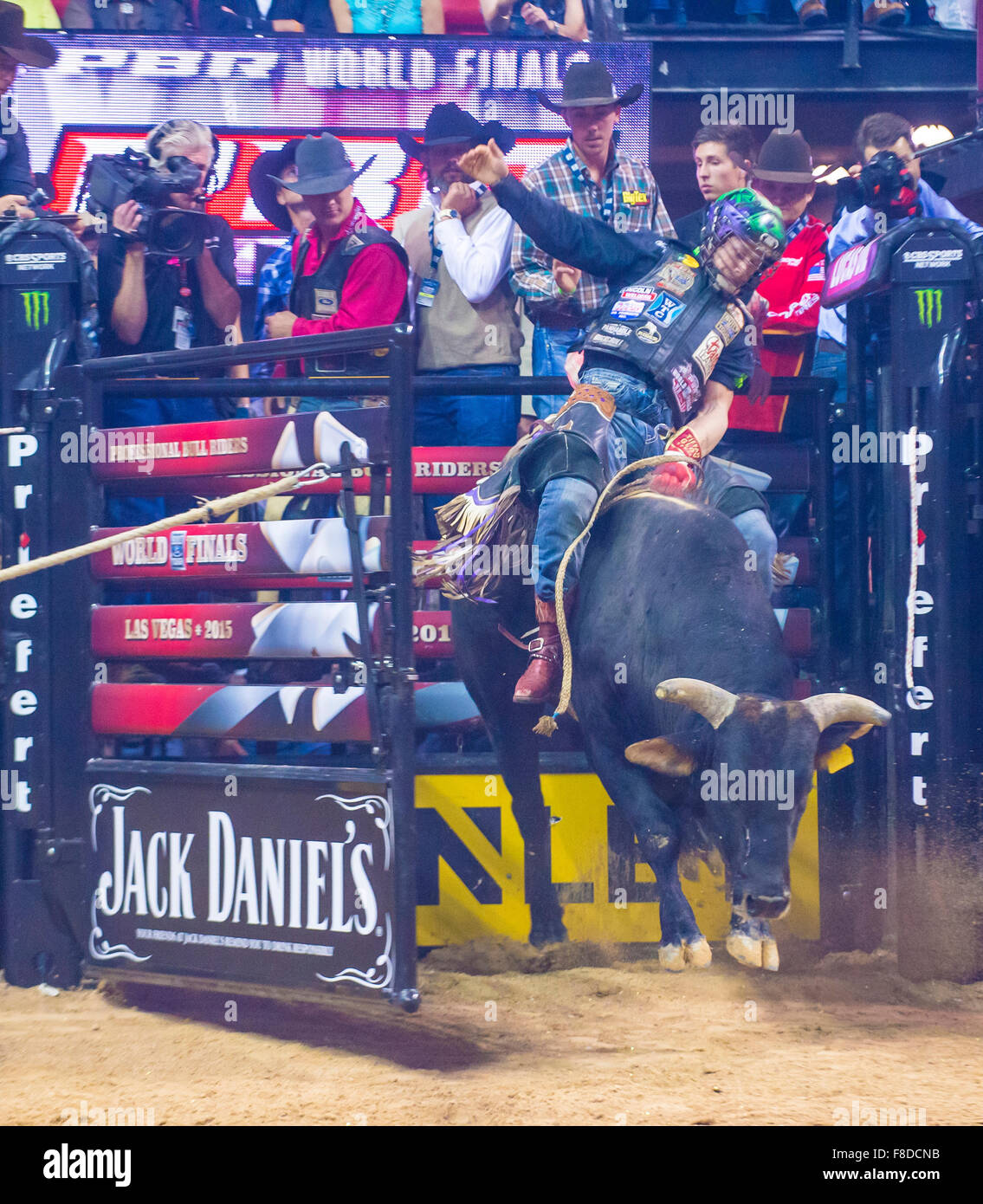 Cowboy participant à la PBR bull riding world finals. Le bull riding ...