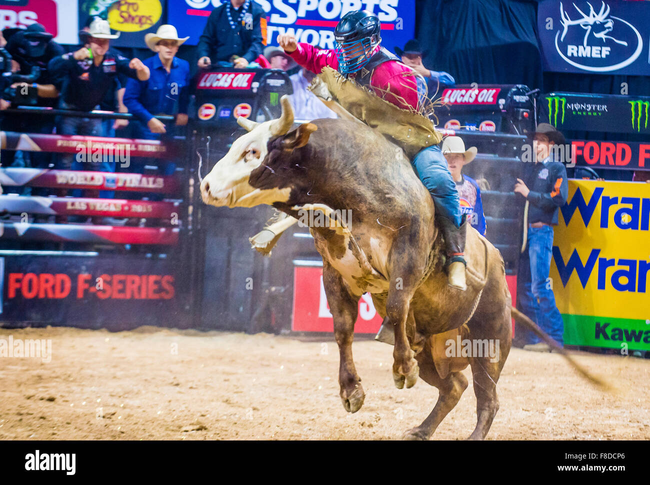 Cowboy participant à la PBR bull riding world finals. Le bull riding ...