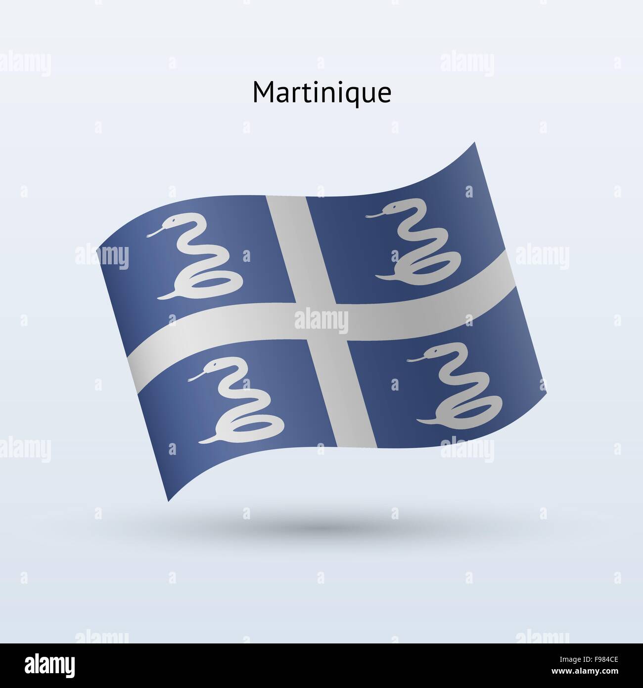 Formulaire de brandir le drapeau de la Martinique. Vector illustration Image Vectorielle Stock ...