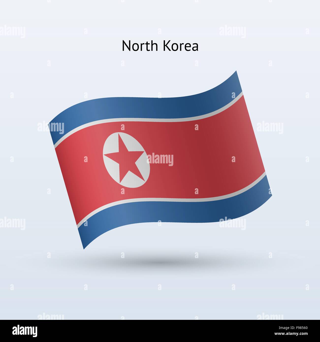 Formulaire de brandir le drapeau de la Corée du Nord. Vector ...
