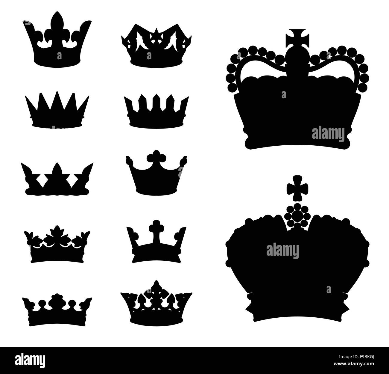 Série de silhouettes de la couronne, vector illustration Image ...
