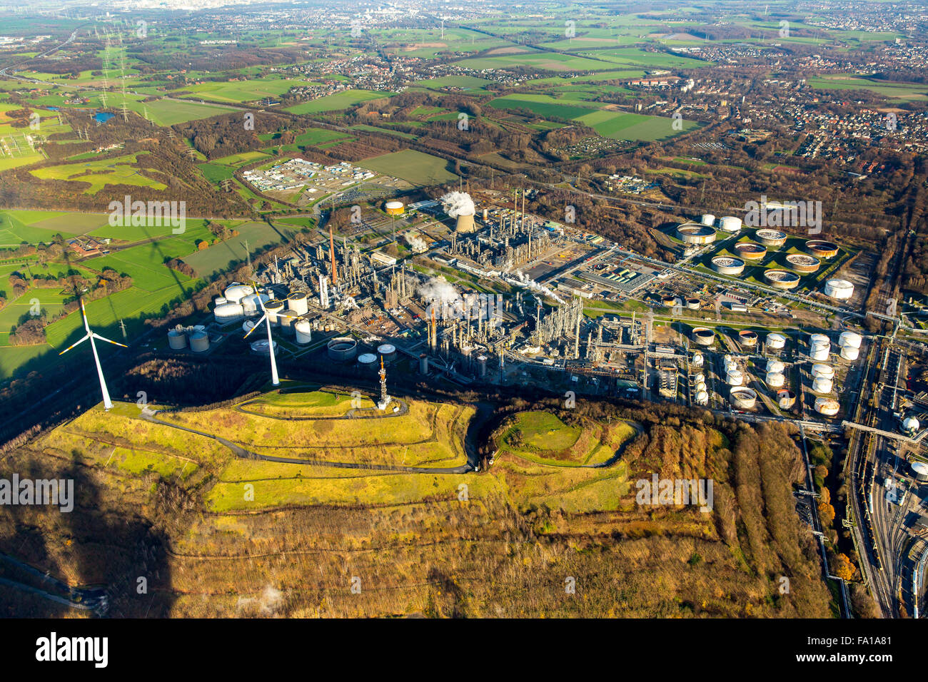 Vue aérienne de la raffinerie BP, Gelsenkirchen, la production d ...