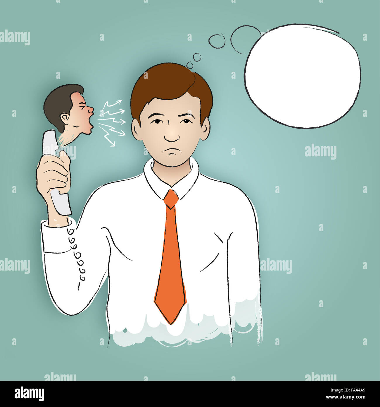 Dessin libre illustrant une appel, conversation entre patron et sous ...