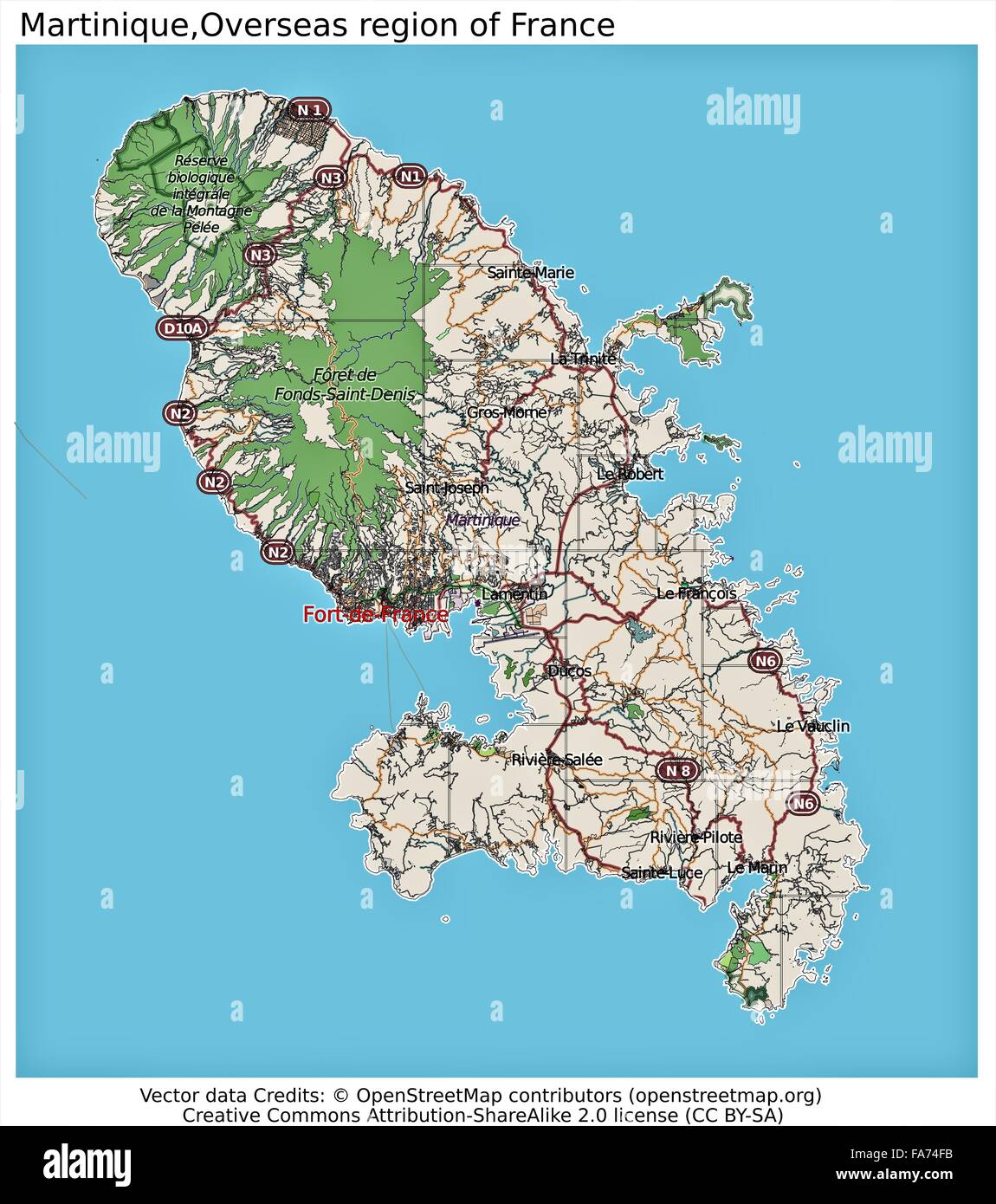 Martinique Map Banque d'image et photos - Alamy