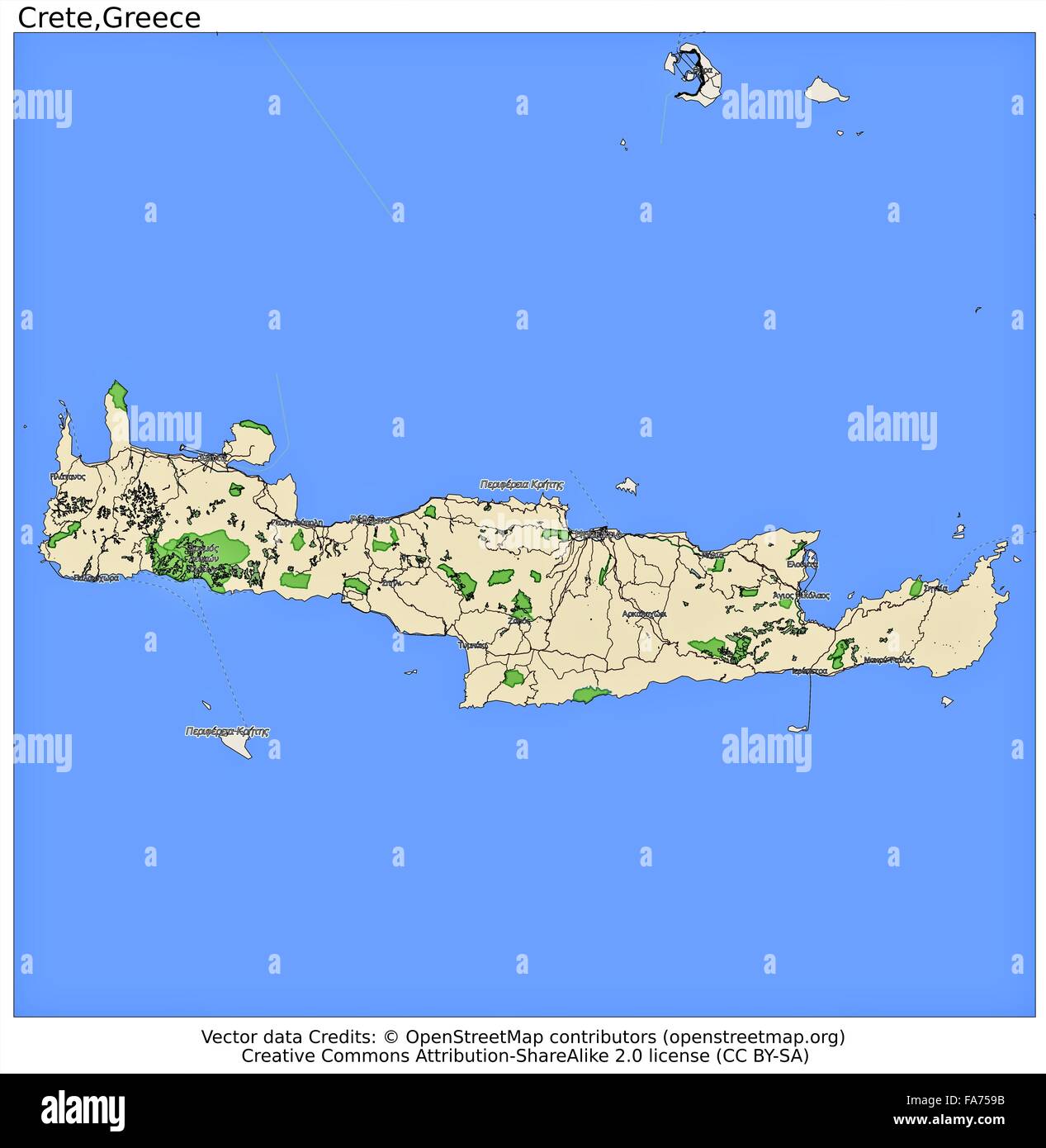 Crete Map Banque d'image et photos - Alamy