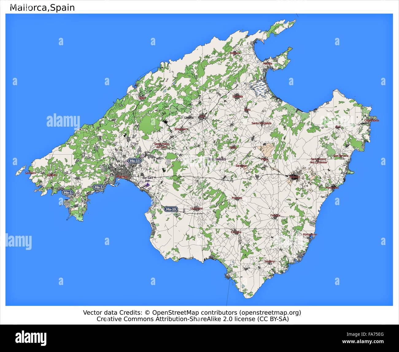 Map of mallorca Banque d'image et photos - Alamy