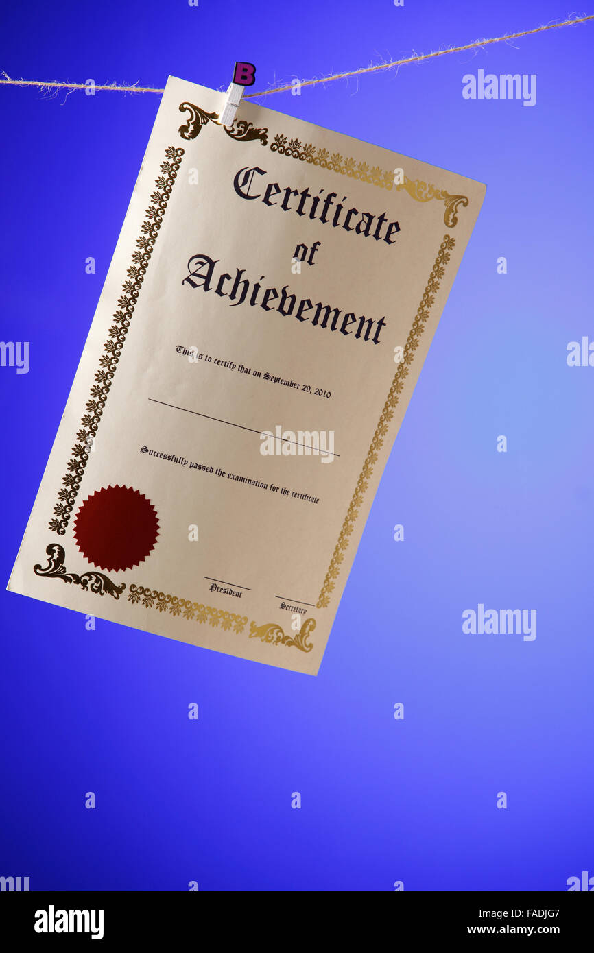 Certificate achievement Banque de photographies et d’images à haute résolution - Alamy
