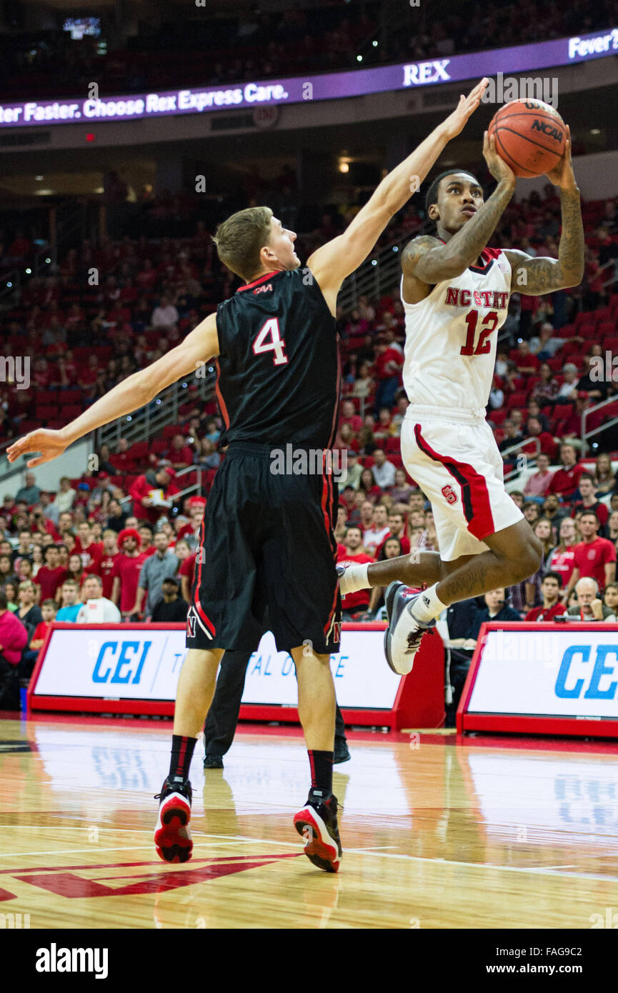 Raleigh, NC, USA. Dec 29, 2015. NC State guard Anthony 'cat' Coiffure ...