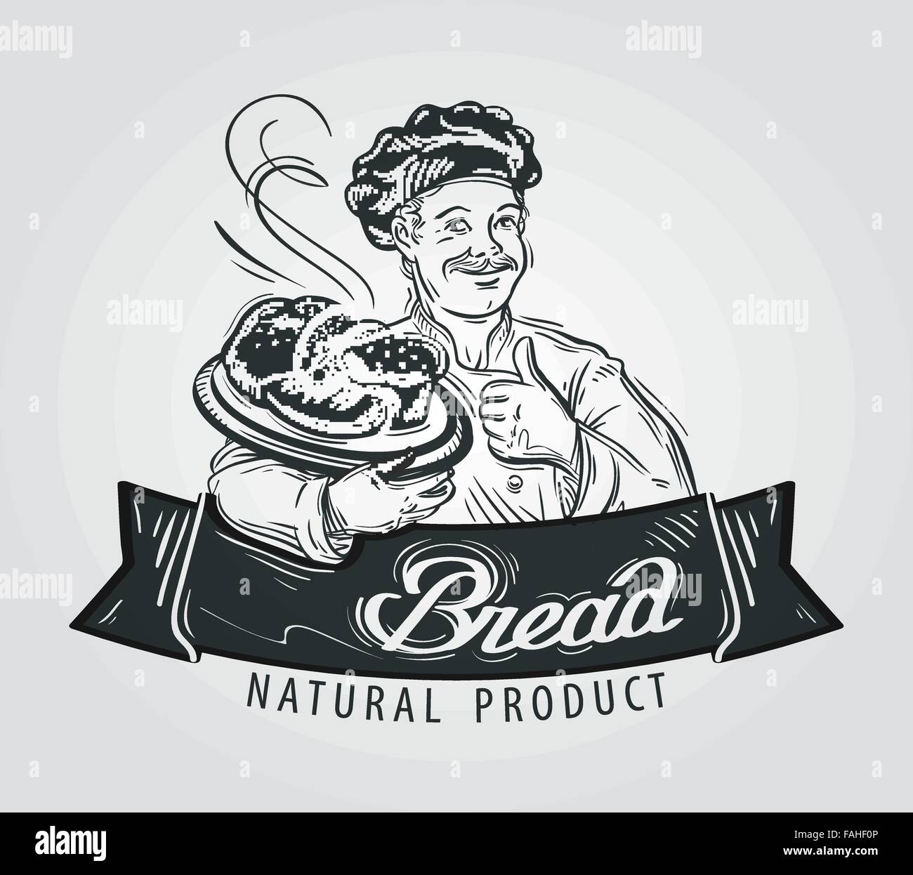 Modèle de conception de logo vector pain chaud ou pâtisserie ...