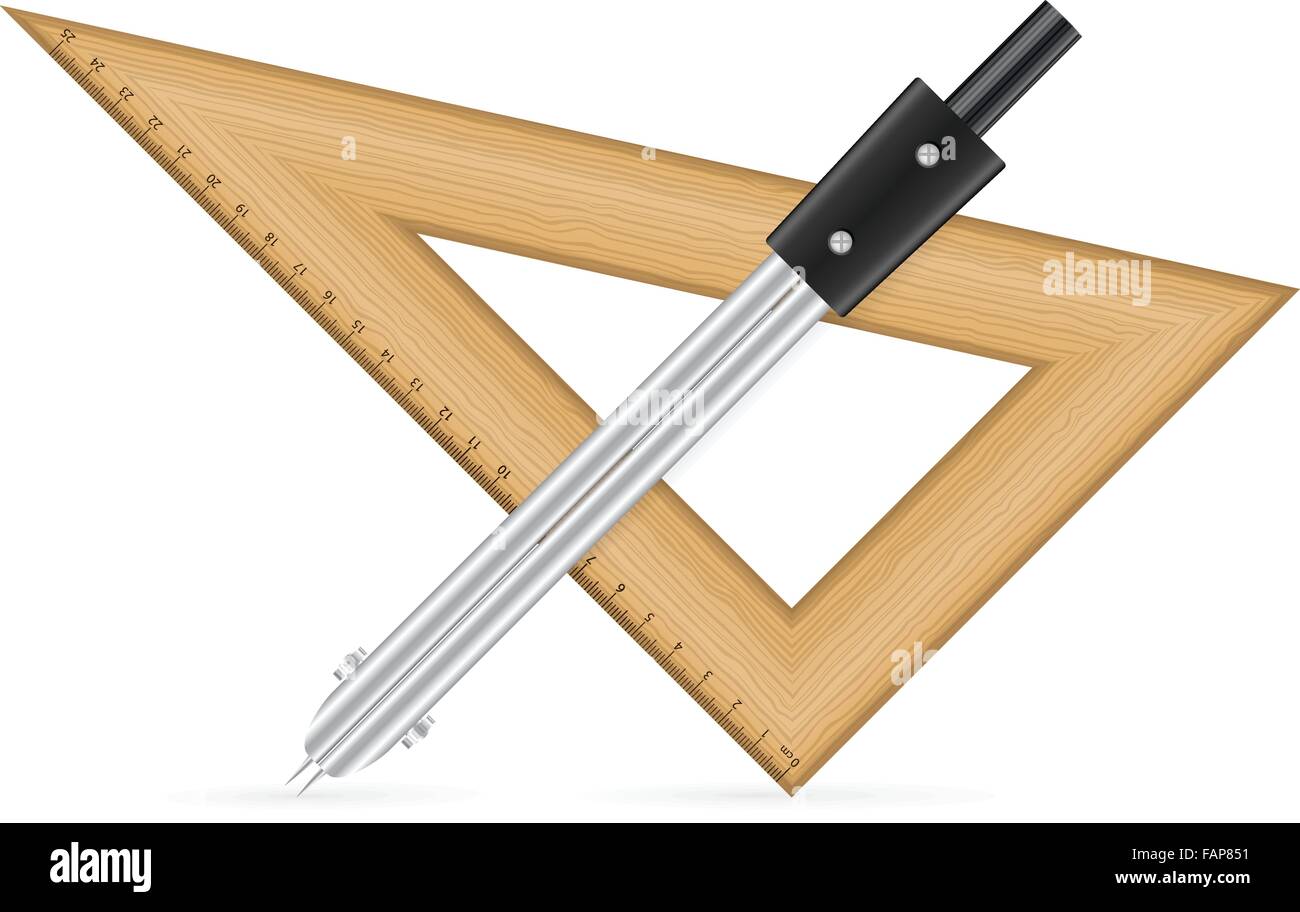 Règle et Compas dessin Triangle icône sur un fond blanc Image ...