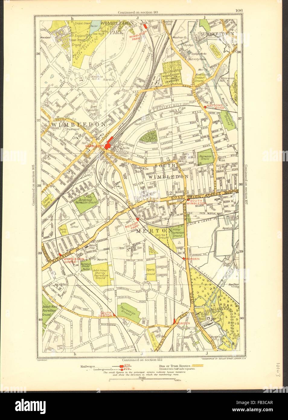 Carte du parc de wimbledon Banque de photographies et d’images à haute ...