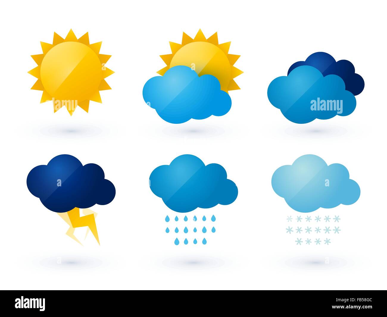 Icônes météo Banque d'images vectorielles - Alamy