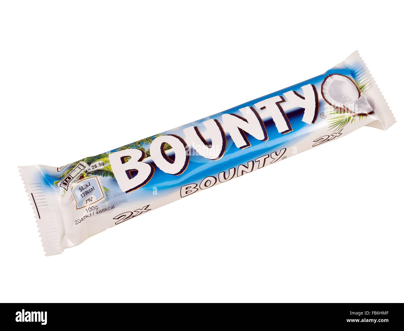 Bounty de chocolat. Studio shot, isolé sur fond blanc Photo Stock - Alamy