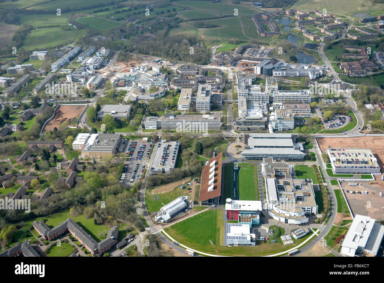 Une vue aérienne du campus de l'Université de Warwick Photo Stock - Alamy