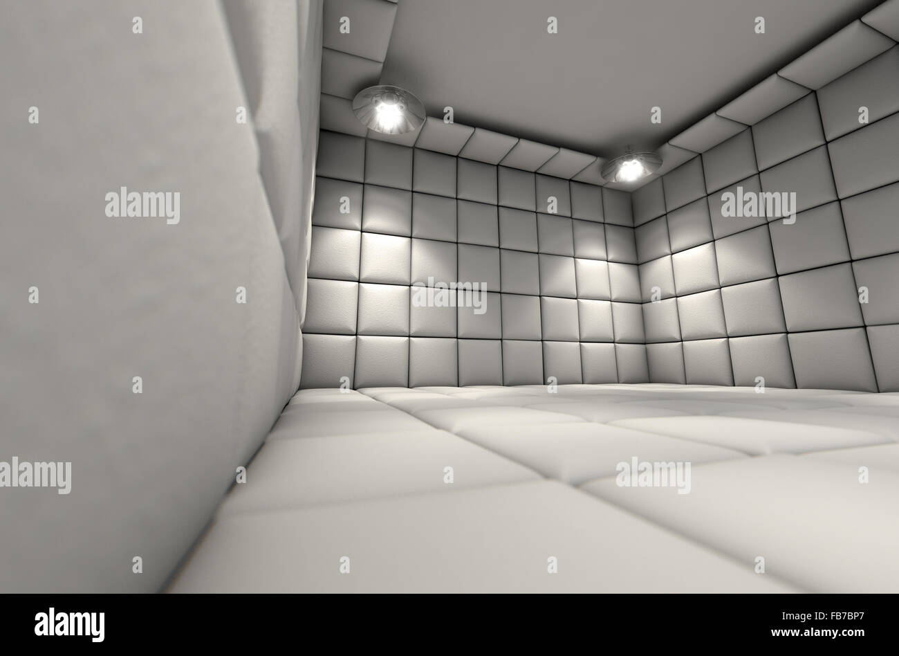 Une cellule capitonnée blanche dans un hôpital psychiatrique Photo ...